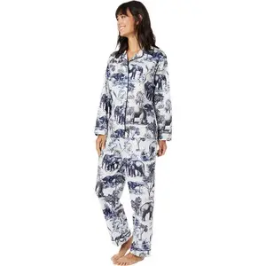 THE CAT'S PAJAMAS Luxe Pima Pajama Print Set - Safari Toile