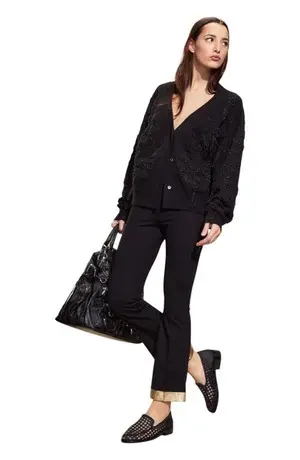 Cynthia Rowley Paloma Boyfriend Cardigan - Black