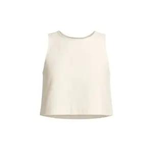 MONLICIA Lena 100% Linen Sleeveless Crop Top - Stone