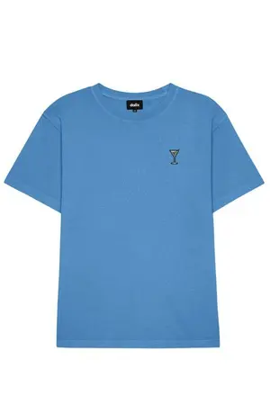 DALIX Mens Martini Midweight Garment Dye Tee Blue