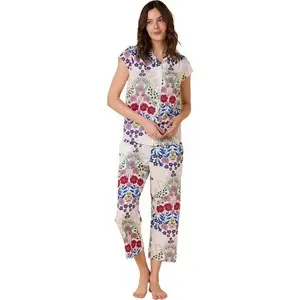 THE CAT'S PAJAMAS Luxe Pima Capri Floral Set - Blossom