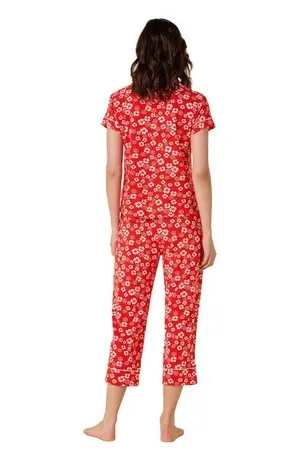 THE CAT'S PAJAMAS Pima Knit Holiday Capri Set - Cece