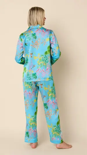 THE CAT'S PAJAMAS Silk Pajama Set - Hummingbird