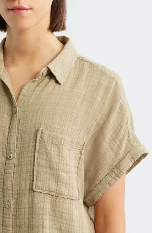 CLOTH & STONE Plaid Short Sleeve Shirt - Willow Tree