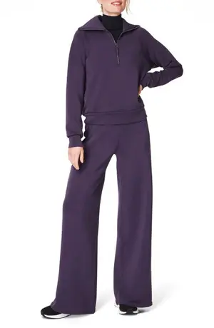 Spanx Airessentials Half Zip Sweatshirt - Aubergine
