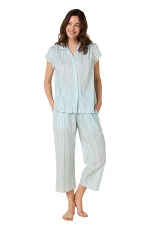 THE CAT'S PAJAMAS Voile Capri Set - Nantucket Stripe