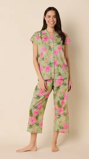 THE CAT'S PAJAMAS Voile Capri Set Veranda Bloom