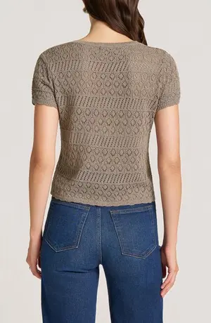 Matty M. Orla Short-sleeve Cardigan - Dusty-olive