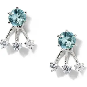 Nadri Jacket Earrings With Crystal And Cubic Zirconia - Rhodium