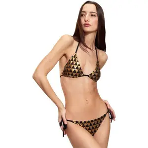 Cynthia Rowley String Bikini Bottom - Black/gold