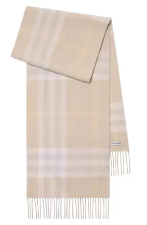 Burberry Giant Check Cashmere Scarf Smoke Grey