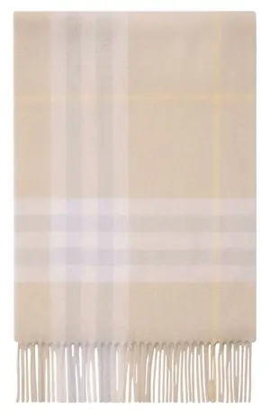Burberry Giant Check Cashmere Scarf - Smoke Grey