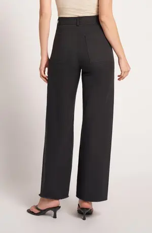 Matty M. Lizzie Crop Wide-leg Pants - Black/ivory
