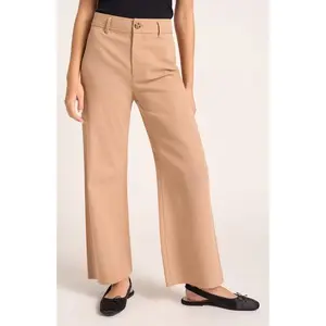 Matty M. Lizzie Crop Wide-leg Pants - Camel Beige