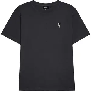 DALIX Mens Astronaut Midweight Garment Dye Tee Black