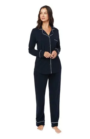 THE CAT'S PAJAMAS Pima Knit Pajama Set - Midnight