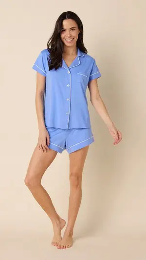 THE CAT'S PAJAMAS Pima Knit Short Set - Classic Provence