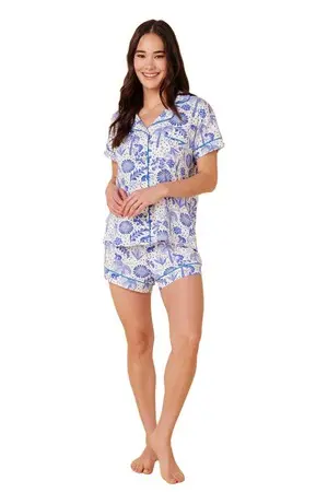 THE CAT'S PAJAMAS Pima Knit Short Set - Palmera