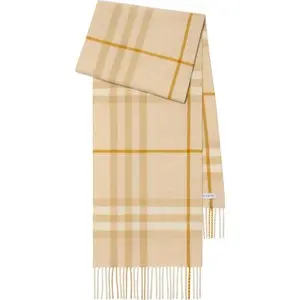 Burberry Giant Check Cashmere Scarf White Denim