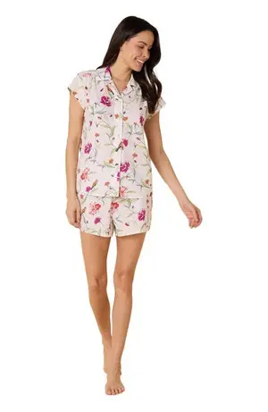 THE CAT'S PAJAMAS Luxe Pima Short Print Set Rosa & Bird