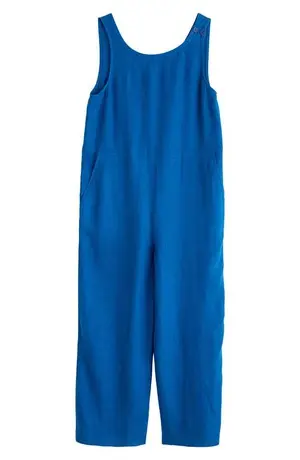 SEASALT CORNWALL Salt Airy Crop Wide Leg Linen Jumpsuit - Cargo