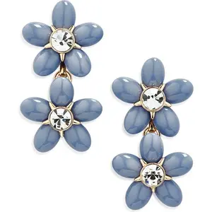 Carolina Herrera Double Flower Drop Earrings