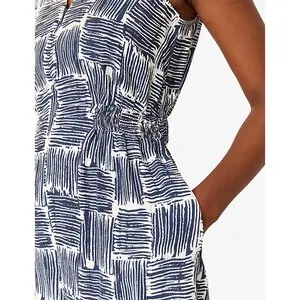 Whistles Graphic-print Sleeveless Woven Jumpsuit - Blue