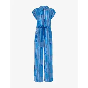 Whistles Striped Tie-waist Woven Jumpsuit - Multi-coloured