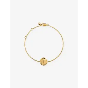 Monica Vinader Initial A Stamp Yellow Vermeil Bracelet - Gold