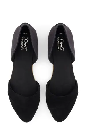 Toms Pointed Toe D'orsay Flat - Black