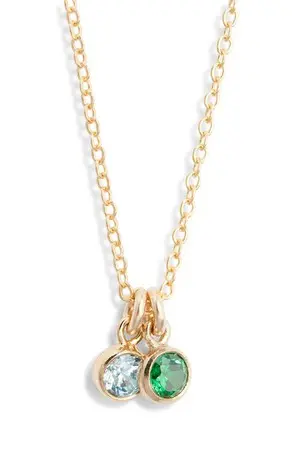 SET & STONES Multi Birthstone Charm Necklace Gold / 2 Charms