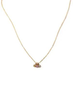 SET & STONES Multi Birthstone Charm Necklace Gold / 3 Charms
