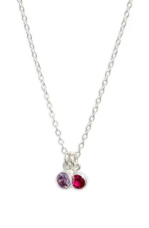 SET & STONES Multi Birthstone Charm Necklace - Silver/2 Charms