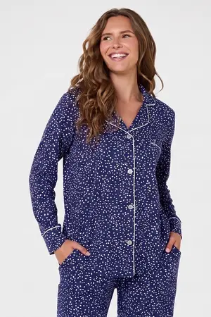 THE CAT'S PAJAMAS Striped Pima Knit Pajama Set