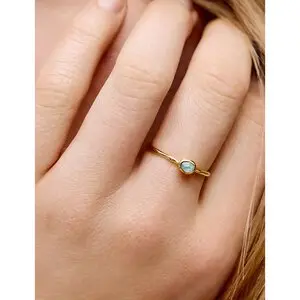 Monica Vinader Odyssey Aquamarine Vermeil Stacking Ring - Blue