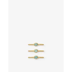 Monica Vinader Odyssey Aquamarine Vermeil Stacking Ring - Blue