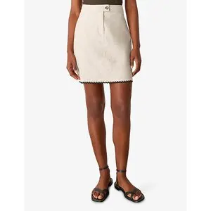 Whistles High-rise Mini Skirt With Broderie Trim