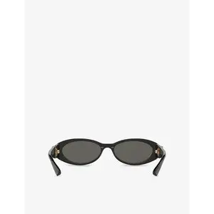 Gucci Gg1660s Oval-frame Sunglasses - Black