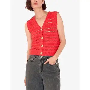 Whistles Pointelle V-neck Cotton Tank