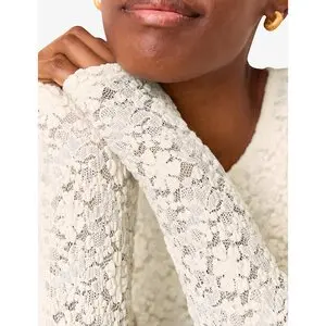 Whistles Floral Stretch-lace Top