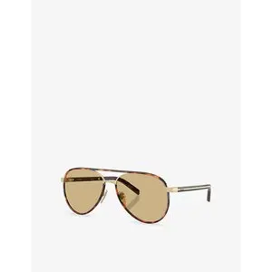 Prada Pilot-frame Steel Sunglasses - Gold