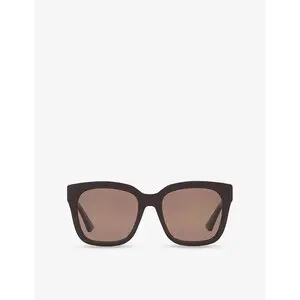 Gucci GG1338S Rectangle-Frame Sunglasses Red