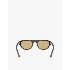 Prada Oval-frame Sunglasses - Brown