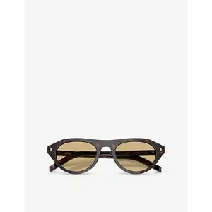 Prada Oval-frame Sunglasses - Brown