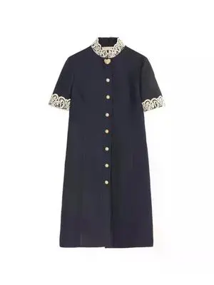 Valentino Garavani Lace-collared Button-up Dress