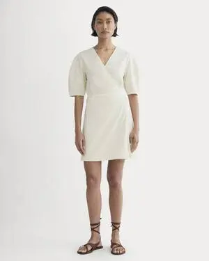 Everlane Everlane Seersucker Mini Wrap Dress Bone