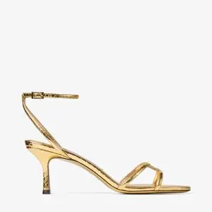 JIMMY CHOO Leo 65 Leather Sandals - Silver