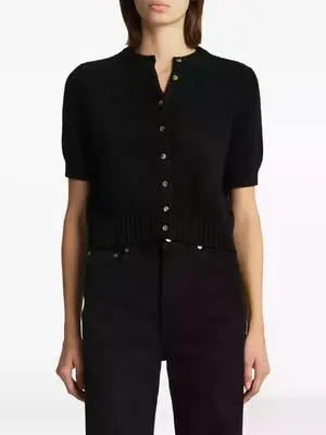 Khaite Short-sleeve Button-up Cardigan - Black