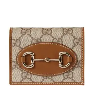 Gucci Horsebit 1955 Small Wallet Gg Canvas - Beige