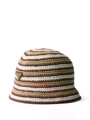 Prada Crochet Bucket Hat - Neutrals